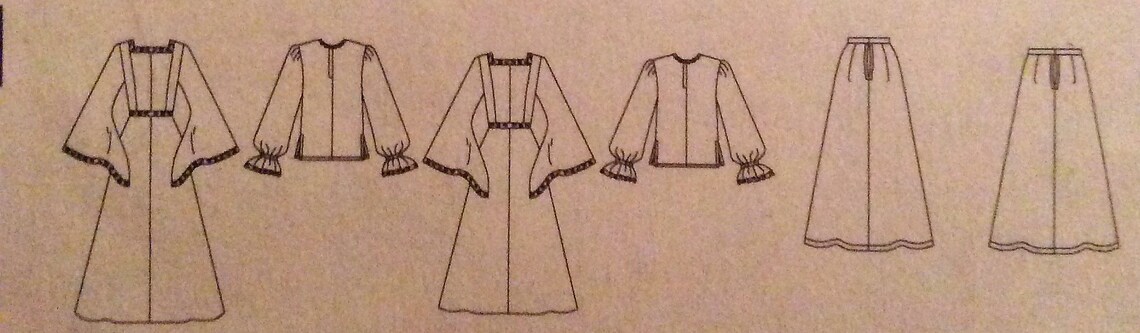 Costume Sewing Pattern Tudors Renaissance Gowns Size Misses 14-16-18 ...