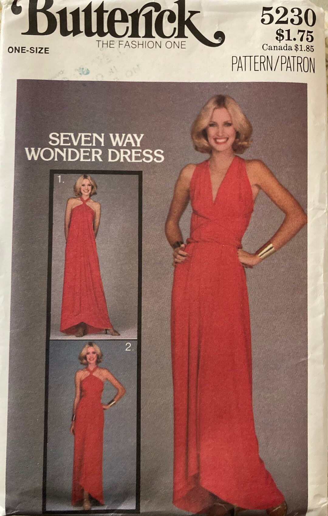 Vintage Sewing Pattern Seven Way Wonder Dress Stretch Knit Halter 1972 ...