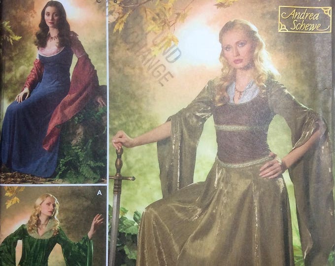 Costume Sewing Pattern Medieval Gowns Size Misses 20-26 Historical ...