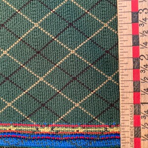 Vintage Fortrel Knit Polyester Fabric 1970s Green Black Yellow Plaid ...