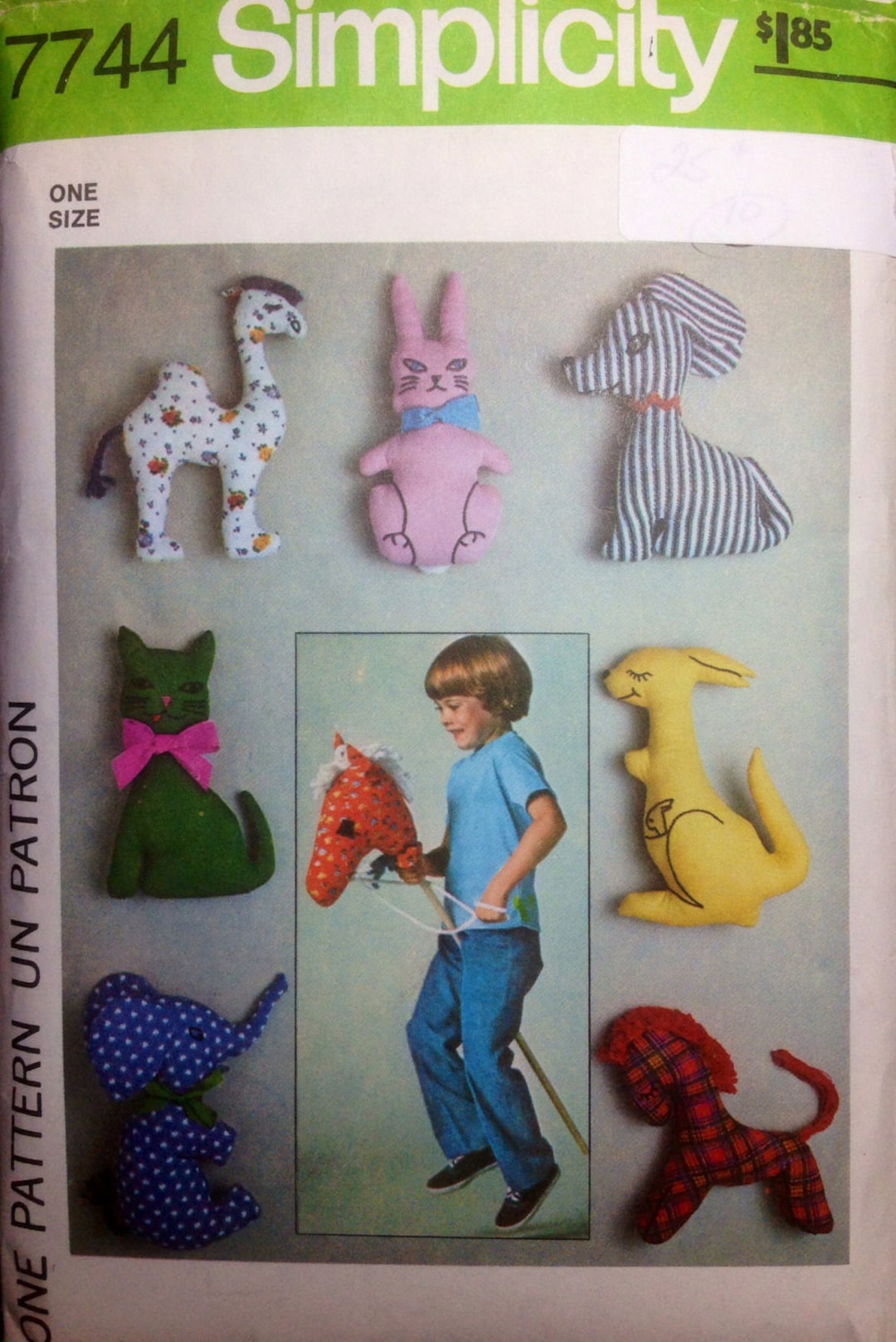 Vintage Sewing Pattern Stuffed Toys Hobby Horse, Rabbit, Cat, Dog ...
