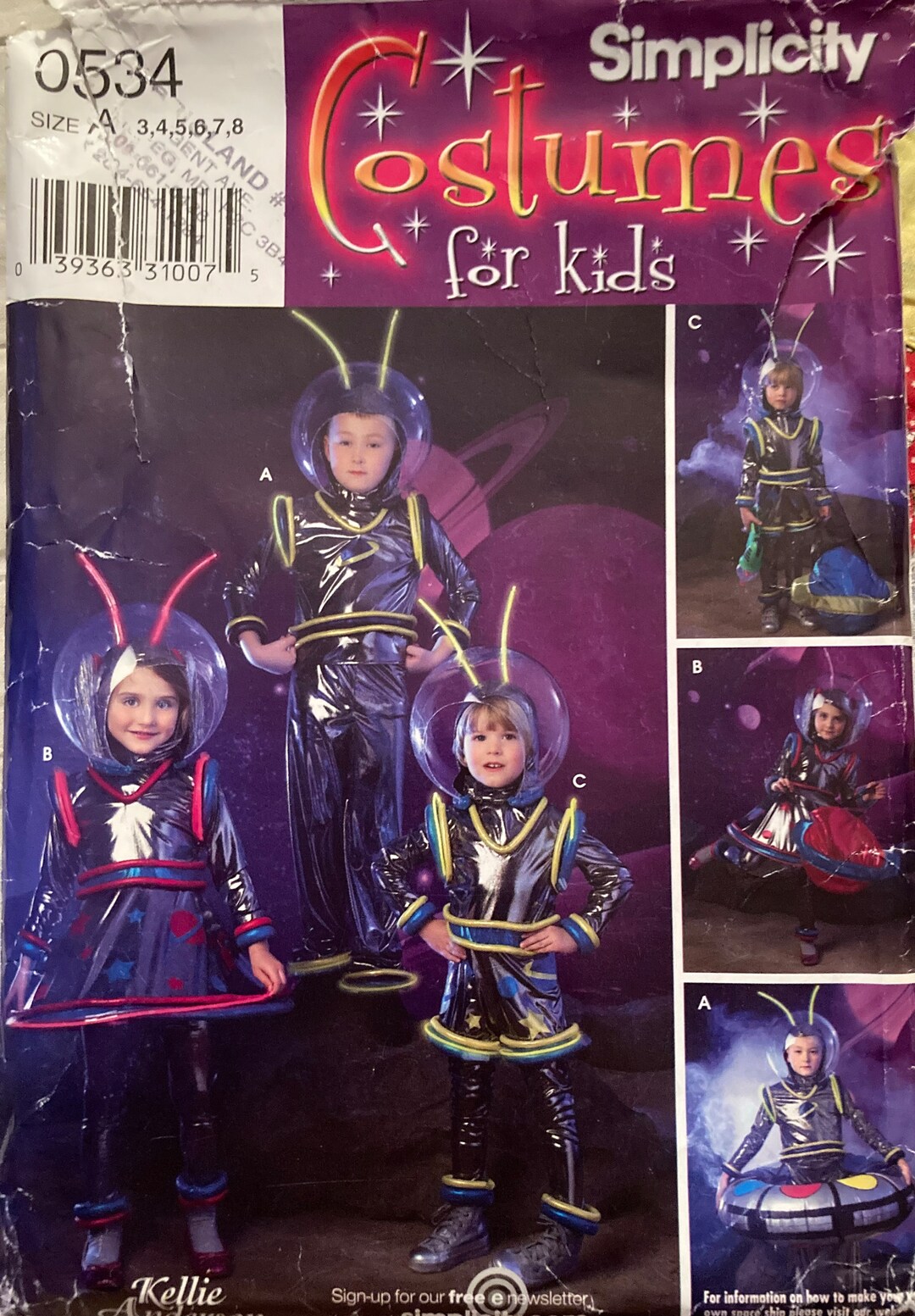 Costumes for Kids Sewing Pattern Aliens Martians Acrylic Globe Antennae ...