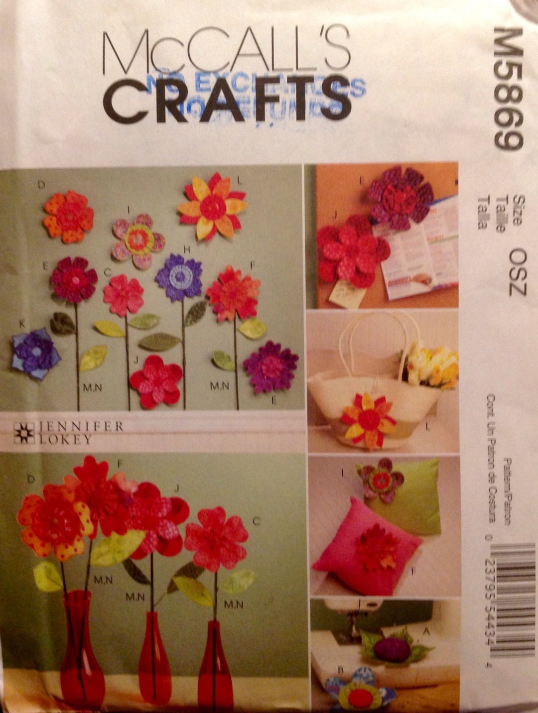 Sewing Pattern Dimensional Fabric Flowers Pincushions Floral Decor ...