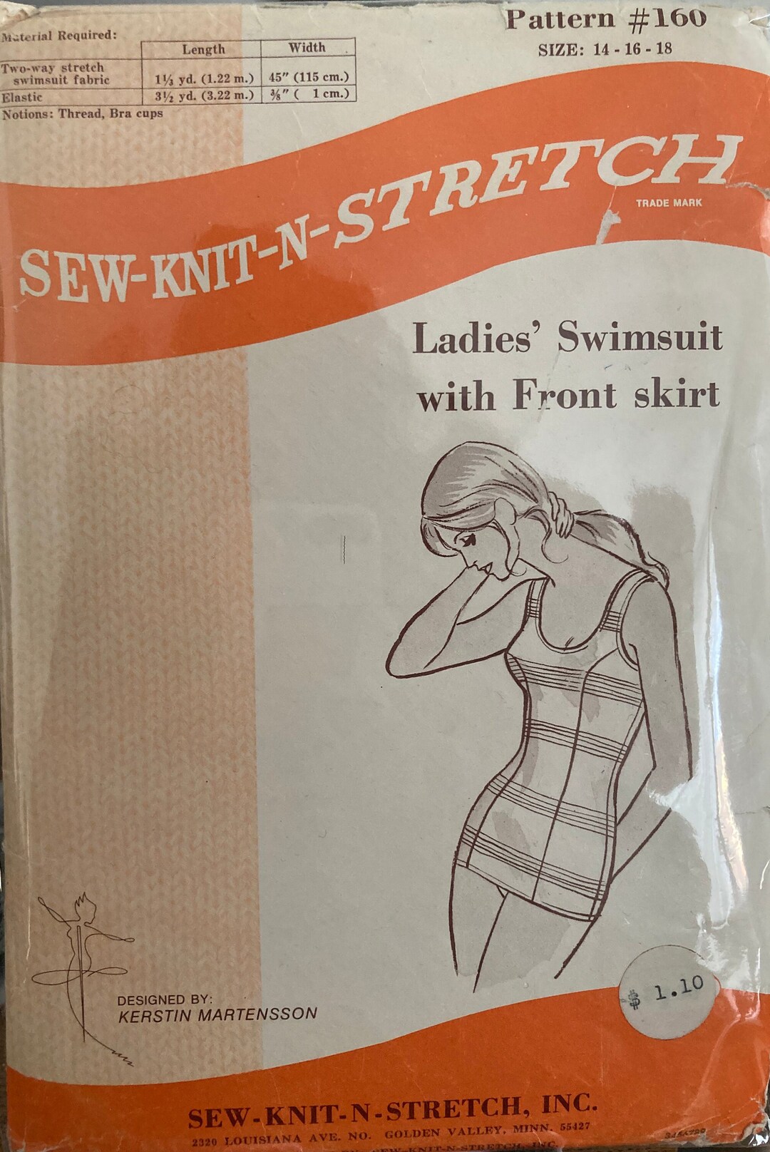 Vintage Sewing Pattern Retro One Piece Bathing Suit 1969 Ladies ...