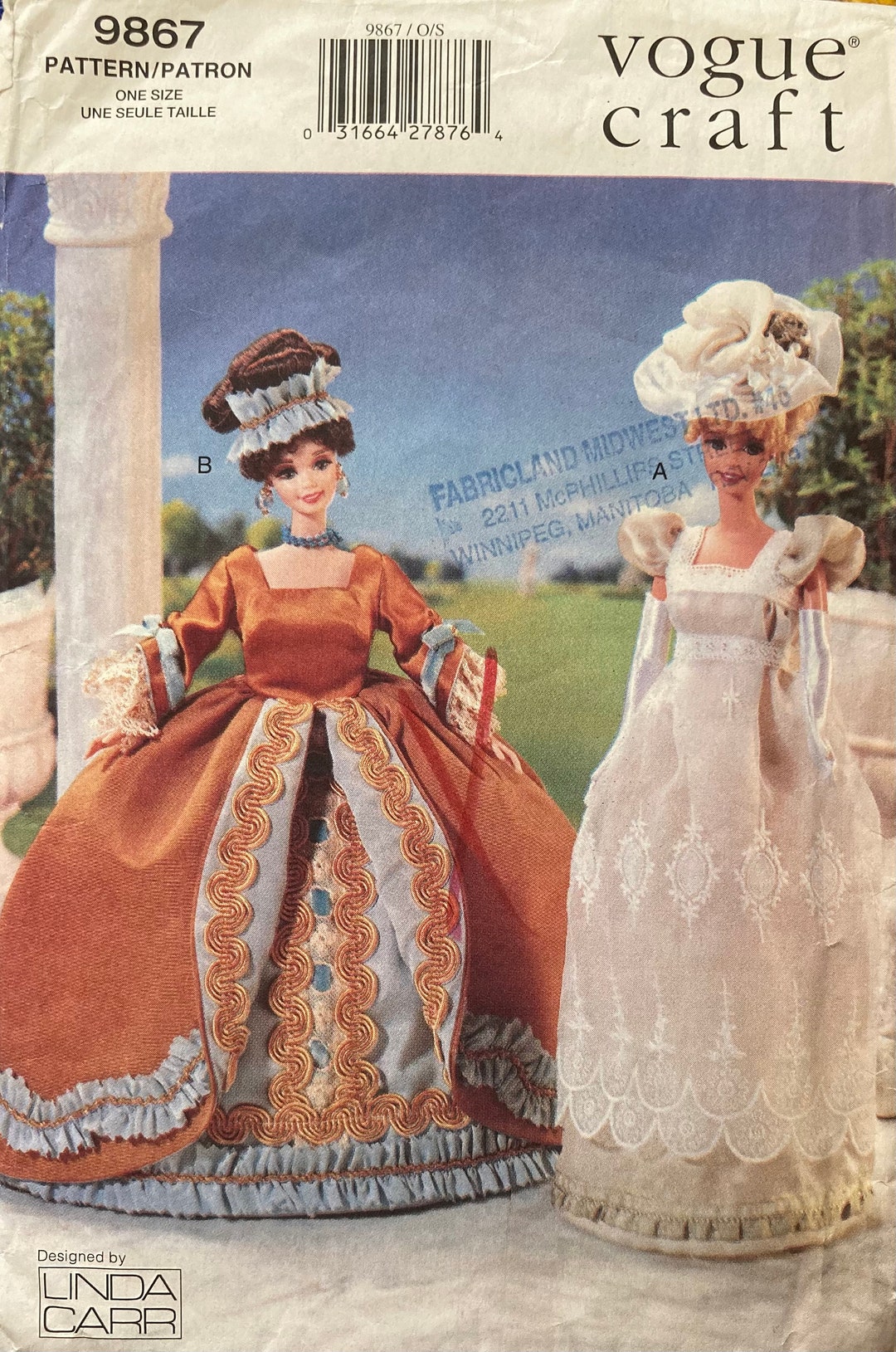 Vintage Vogue Craft Sewing Pattern 11-1/2" Fashion Doll Historical ...