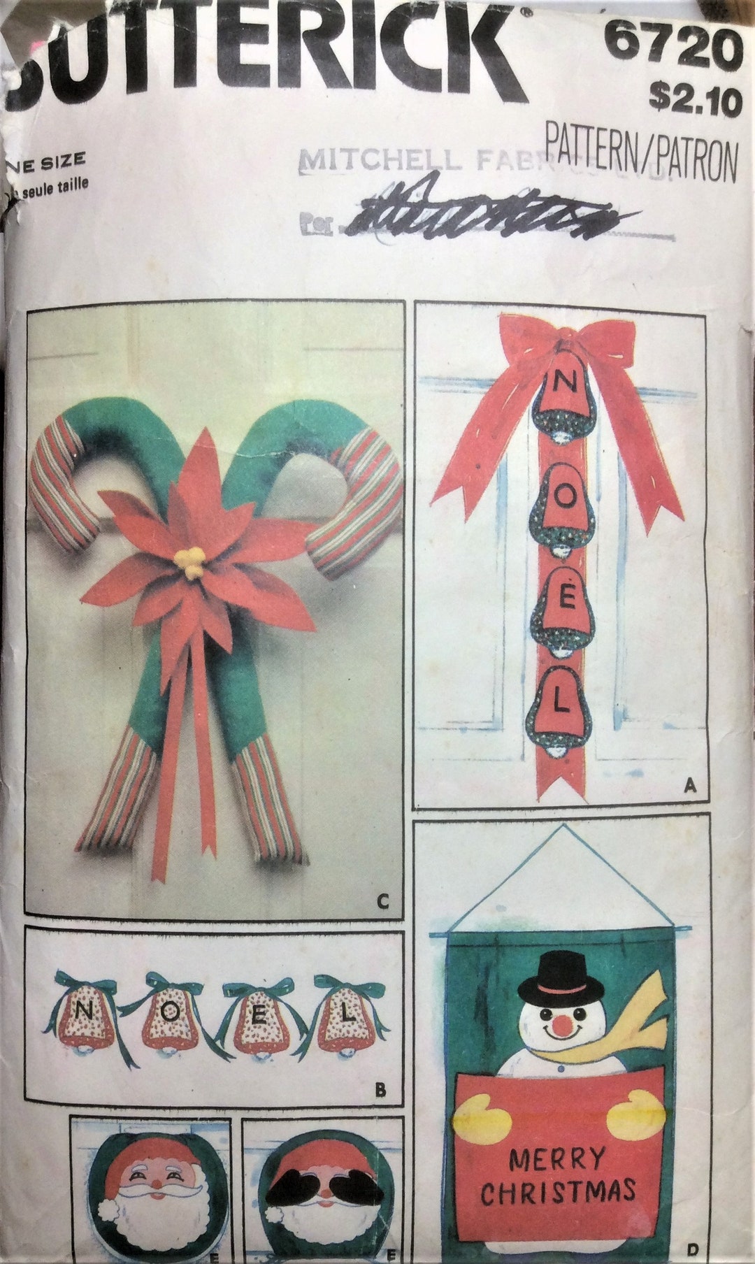 Vintage Sewing Pattern 70's Retro Christmas Seasonal Kitsch Decorations ...