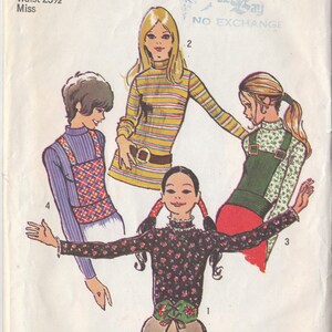 Vintage Sewing Pattern 1971 Hip Blouse and Bibbed Suspender Top Knit ...