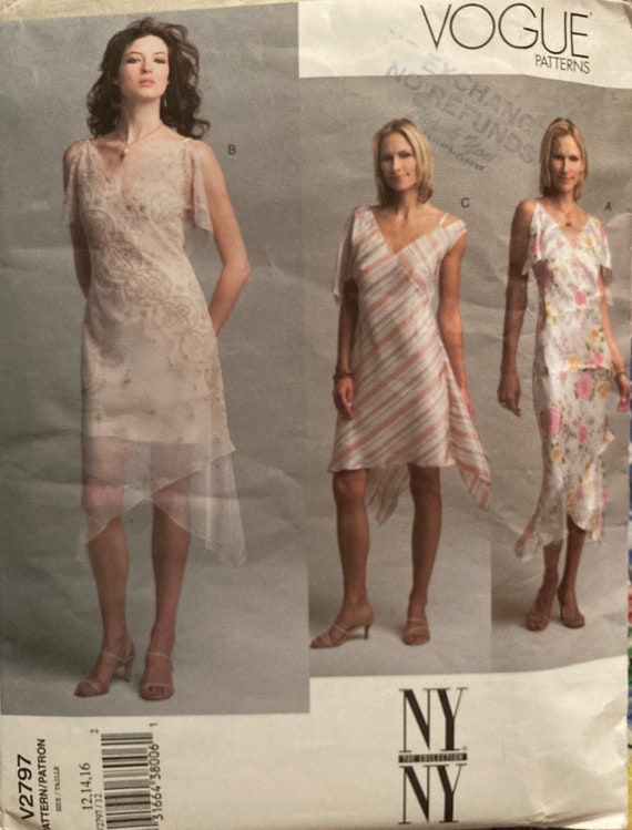 Vogue New York Collection Sewing Pattern 2797 Asymmetrical Hem - Etsy
