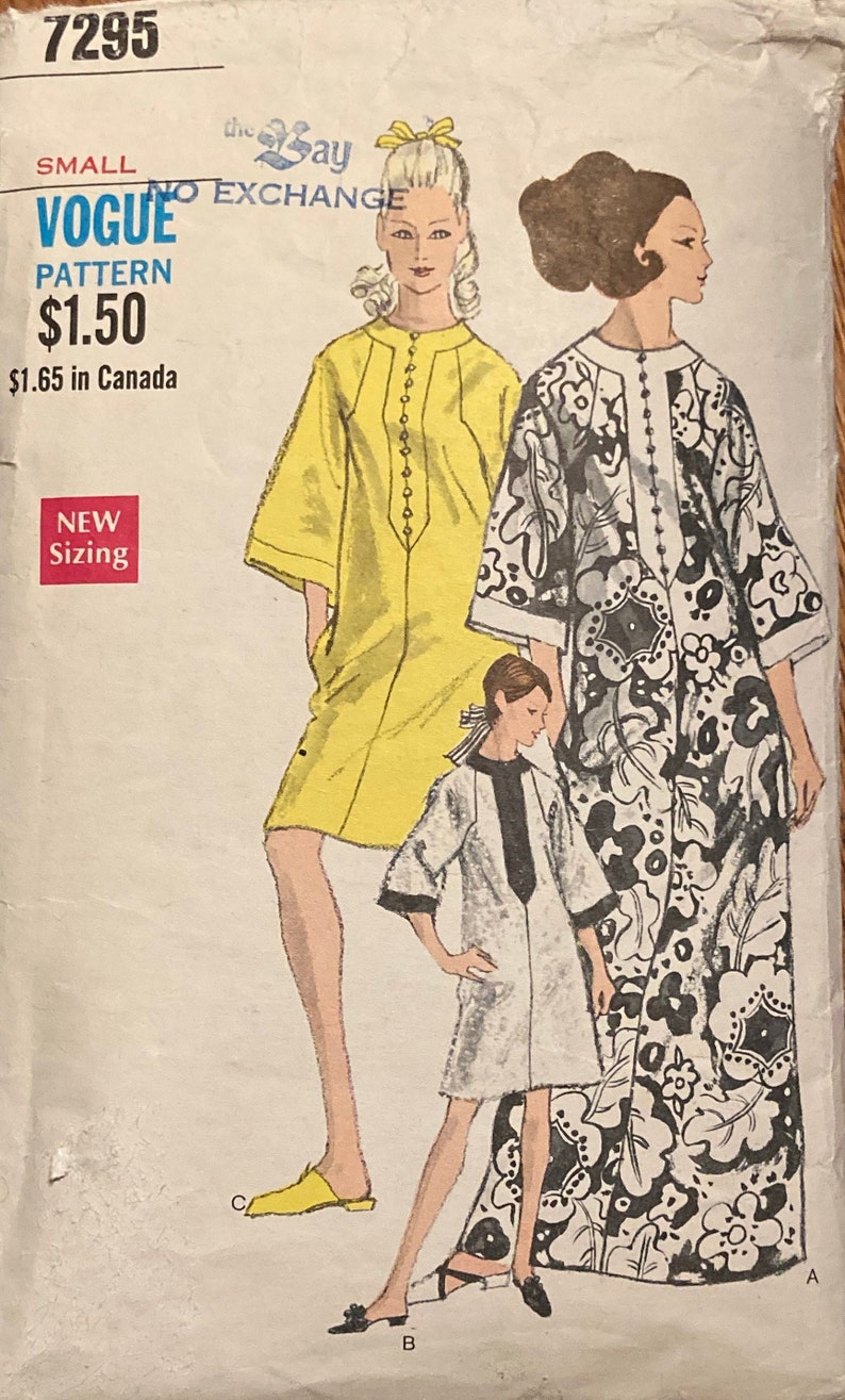 Vintage Sewing Pattern Retro 1968 Mod Front Banded Neckline - Etsy