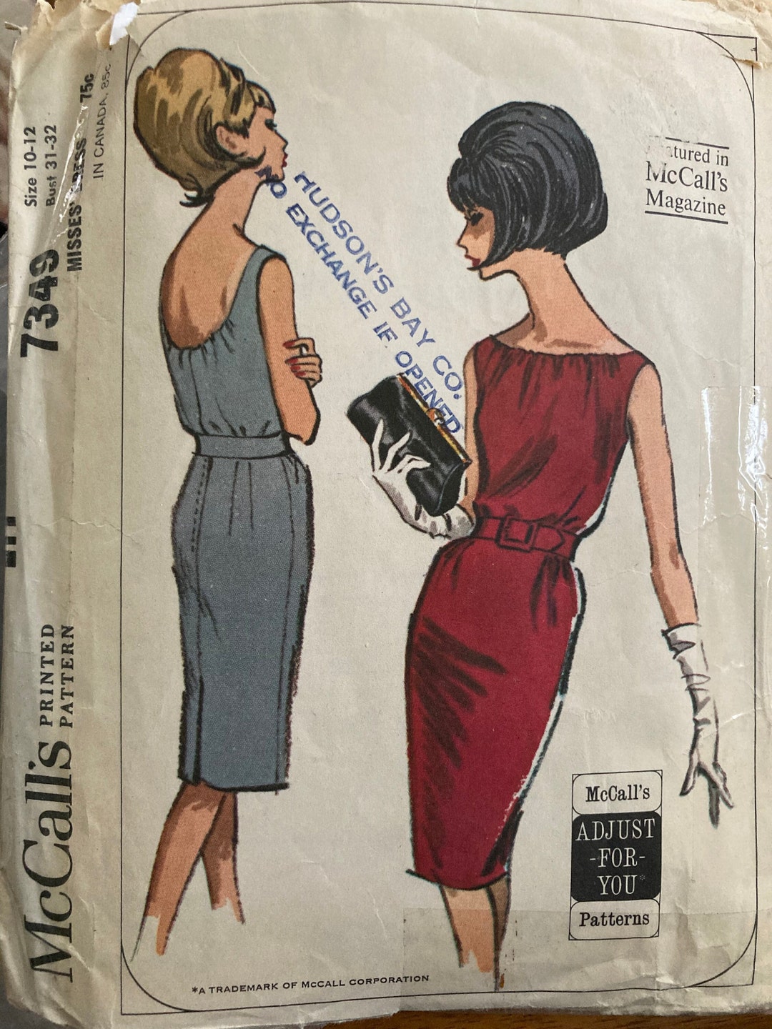 Vintage Sewing Pattern Shirred Bodice Sleeveless Dress 1964 Mad Men Era ...