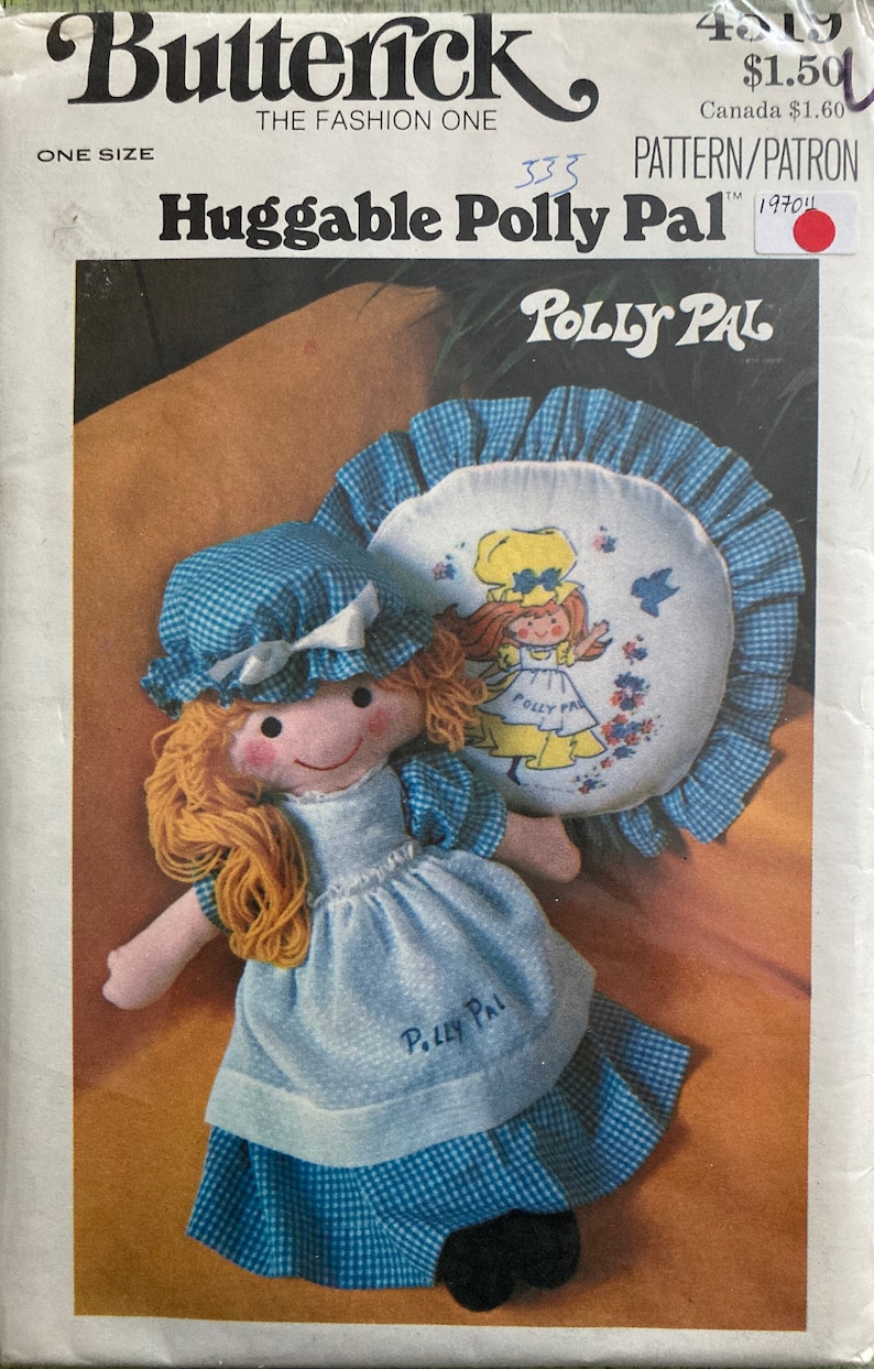 Vintage Sewing Pattern Huggable Polly Pal Doll and Pillow | Etsy
