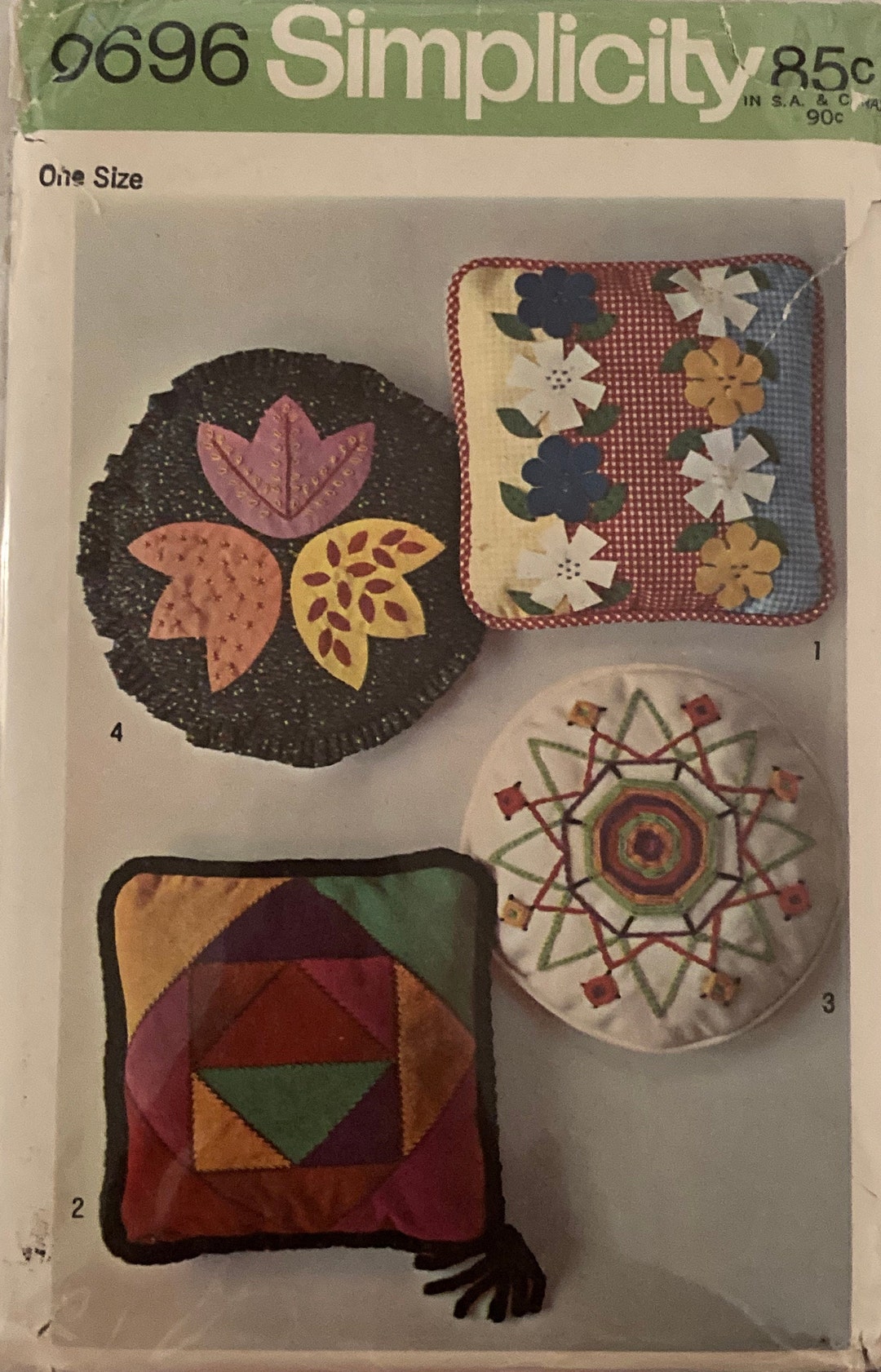 Vintage Sewing Pattern 1970's Home Decor Applique Patchwork Yarn ...