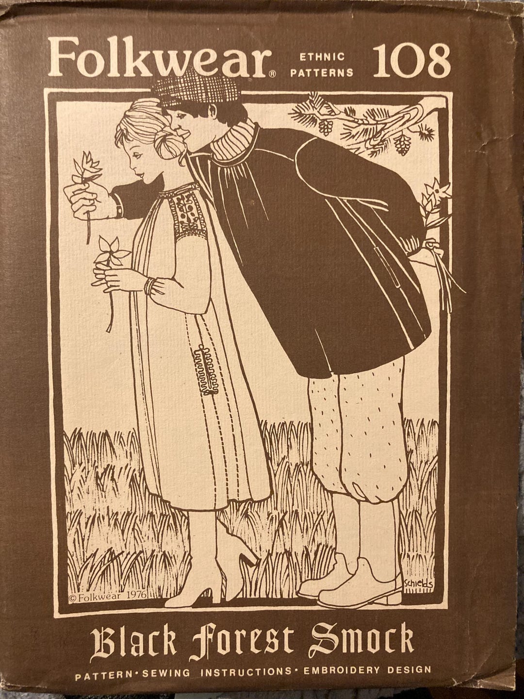 Vintage Ethnic Sewing Pattern Folkwear Black Forest Smock #108 European ...