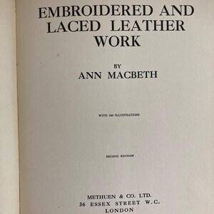 Vintage Book Embroidered and Laced Leather Work Ann Macbeth 1925 ...