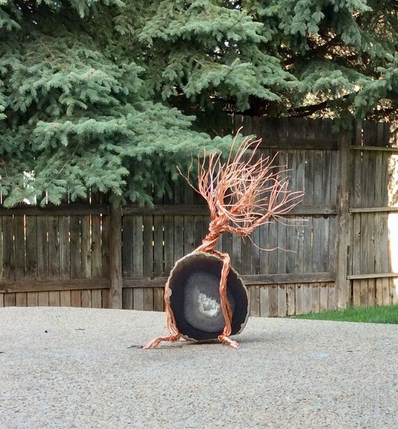 Copper Tree. Geode Coffee Table Tree Art. Desk Accessory. | Etsy