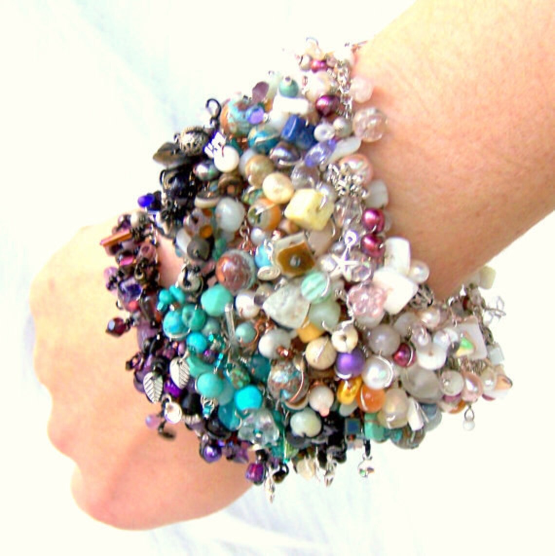 Uniquenecks Bracelet. Beaded Finge Bracelet. Sterling Silver. - Etsy