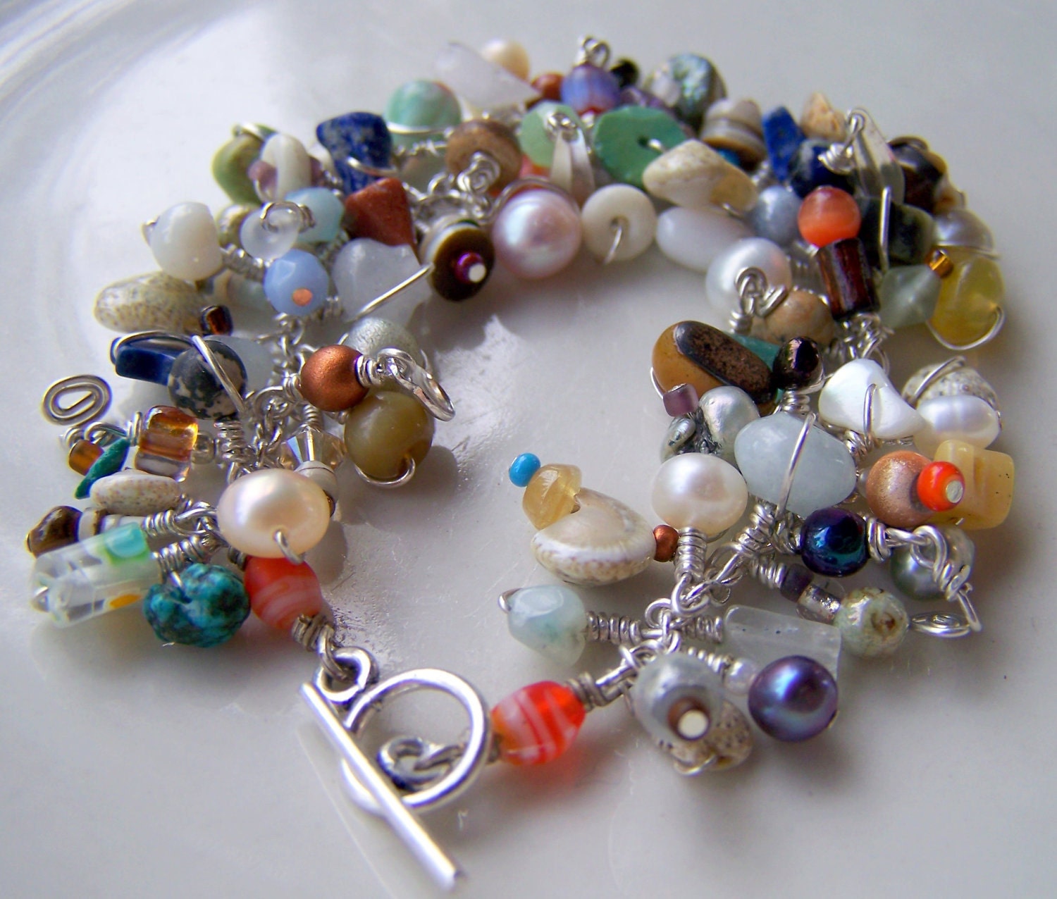 Uniquenecks Bracelet. Beaded Finge Bracelet. Sterling Silver. - Etsy