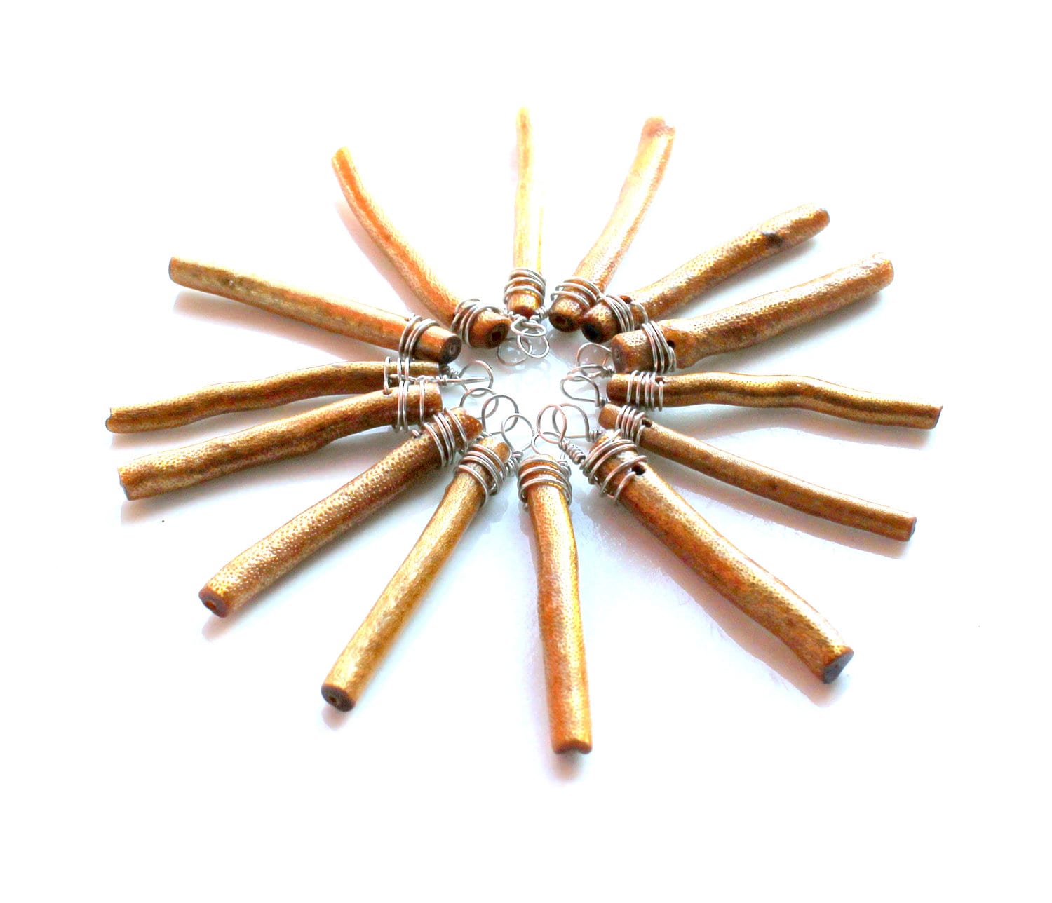 Gold Coral Sticks 10 for 10. Wire Wrapped Sea Coral Crafting - Etsy