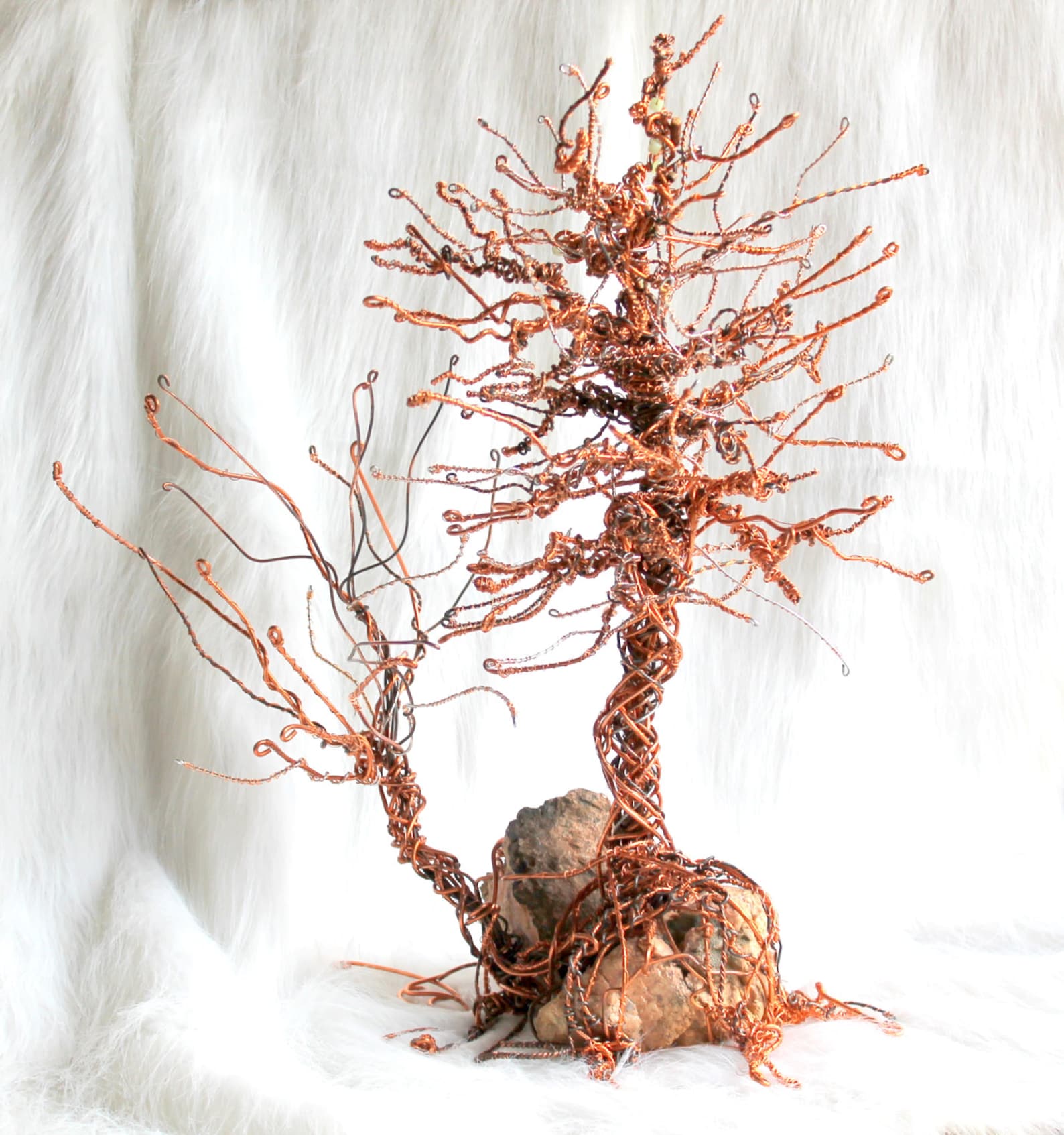 Jewelry Tree / Upcycled Wire Sculpture / Desk Ornament / Copper ...
