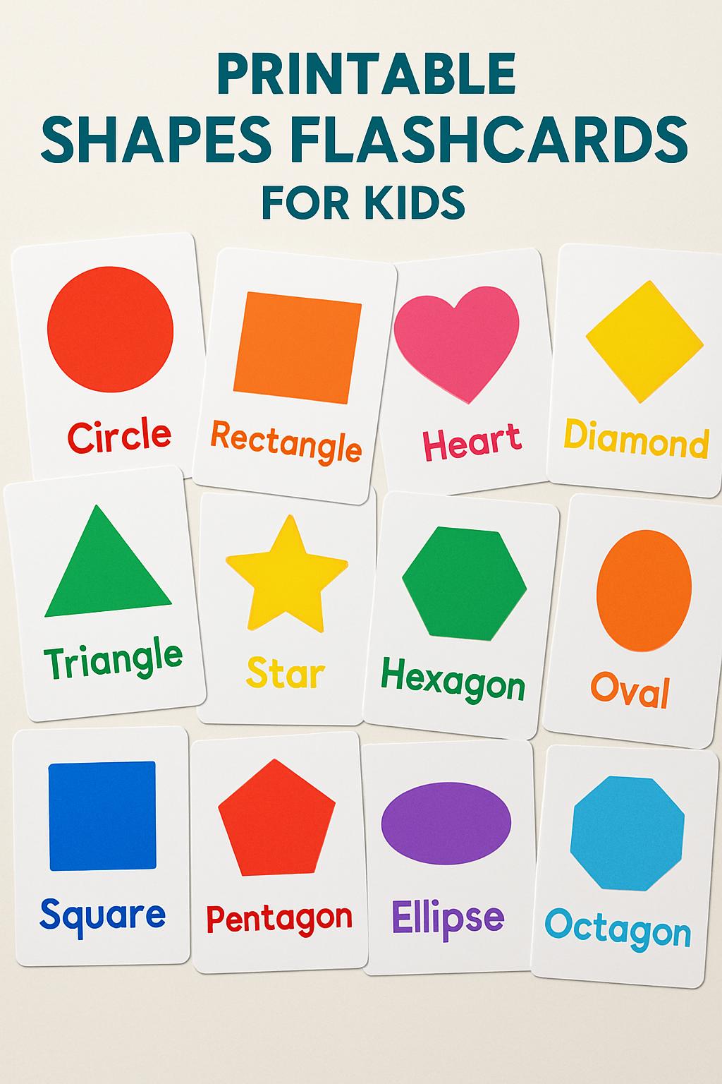 Printable Shapes Flashcards for Kids | Colorful Preschool Learning ...