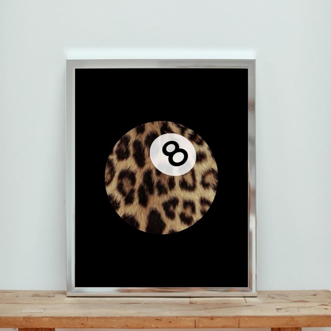 Leopard Print 8 Ball - Digital Wall Art - Etsy