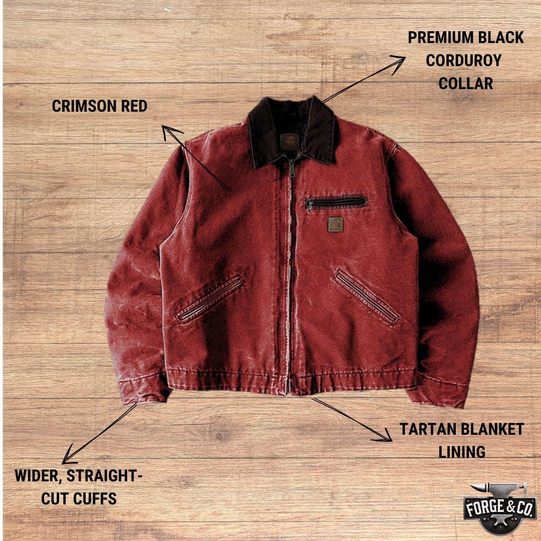 Crimson Red Vintage J97 Detroit Jacket Carhartt - Etsy