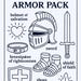 Divine Armor & Identity Coloring Bundle – 5 Printable Faith-based Pages ...