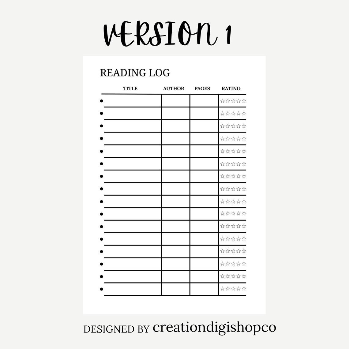 Student Reading Log Printable | Daily Reading Journal Log | Track Books ...