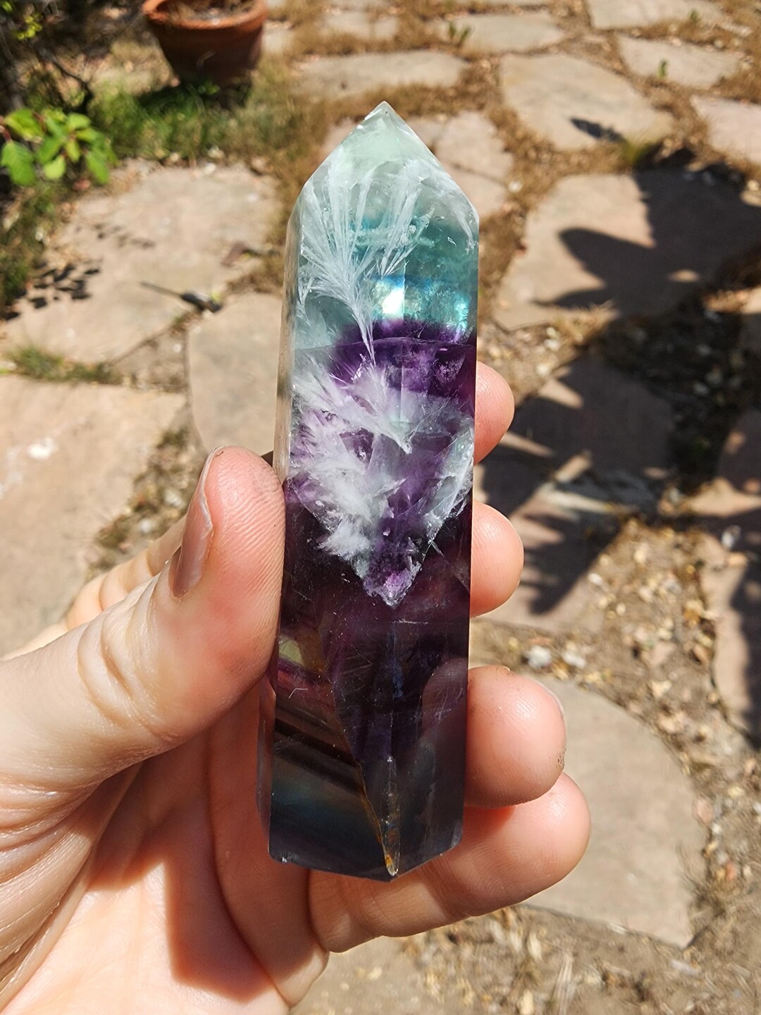Fluorite Towers | Deep Purple & Aqua Blue Points - Etsy