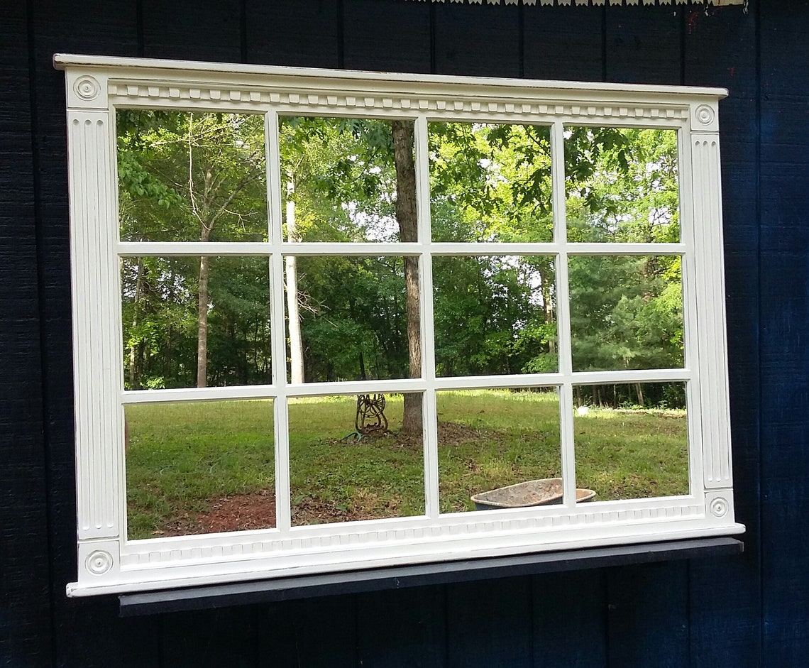 Multi Pane Mirror 48 X 30 Fluted and Rosettes , Wall Mirror. Window ...