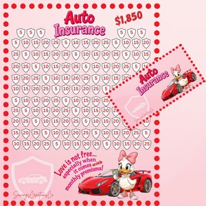 Auto Insurance Savings Challenge: Pink Car Game (digital Download) - Etsy