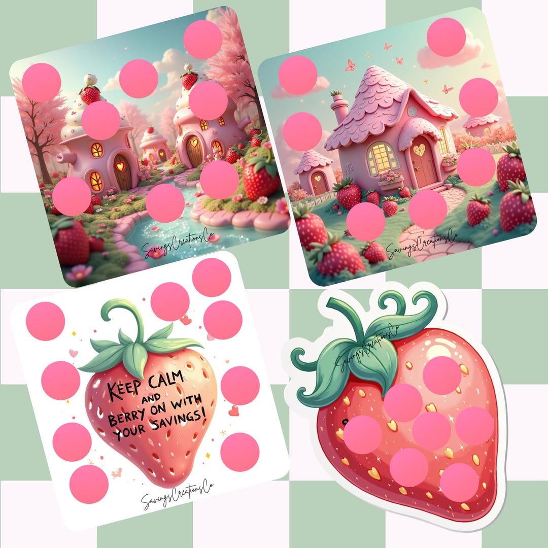 Strawberry Scratch Off, Savings Challenge, Scratch and Save, Strawberry ...