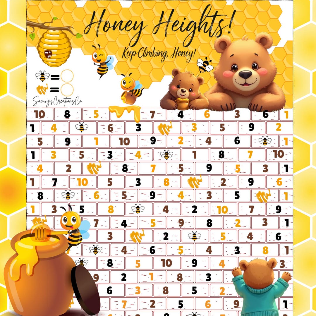 Bee Savings Challenge: Honey Heights Game (digital Download) - Etsy