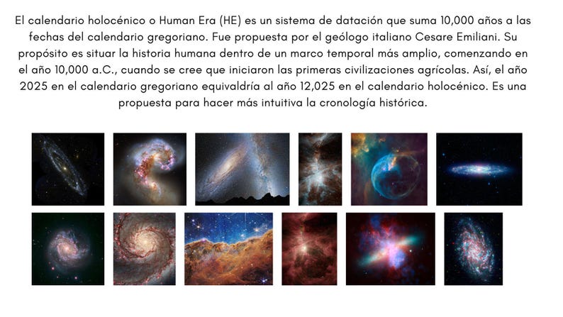 Calendario Digital Holoceno O De La Era Humana - Astronomía - Etsy