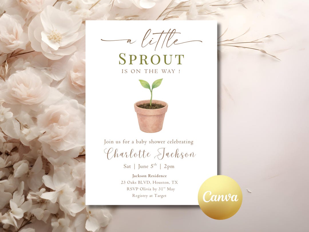 Little Sprout Baby Shower Locally Grown Shower Gardening Baby Shower ...