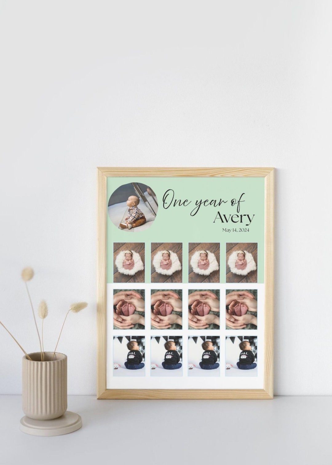 Editable First Birthday Milestone Sign, Baby's Milestone, Milestone 1st ...