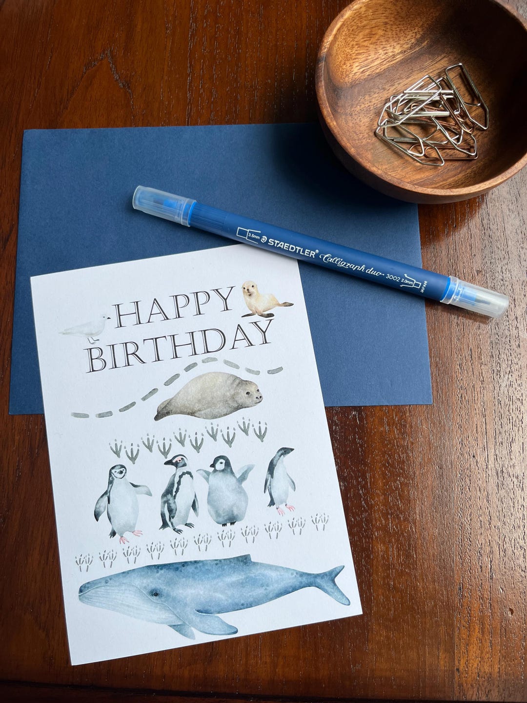 Antarctica Sea Life Birthday Card - Printable - Etsy
