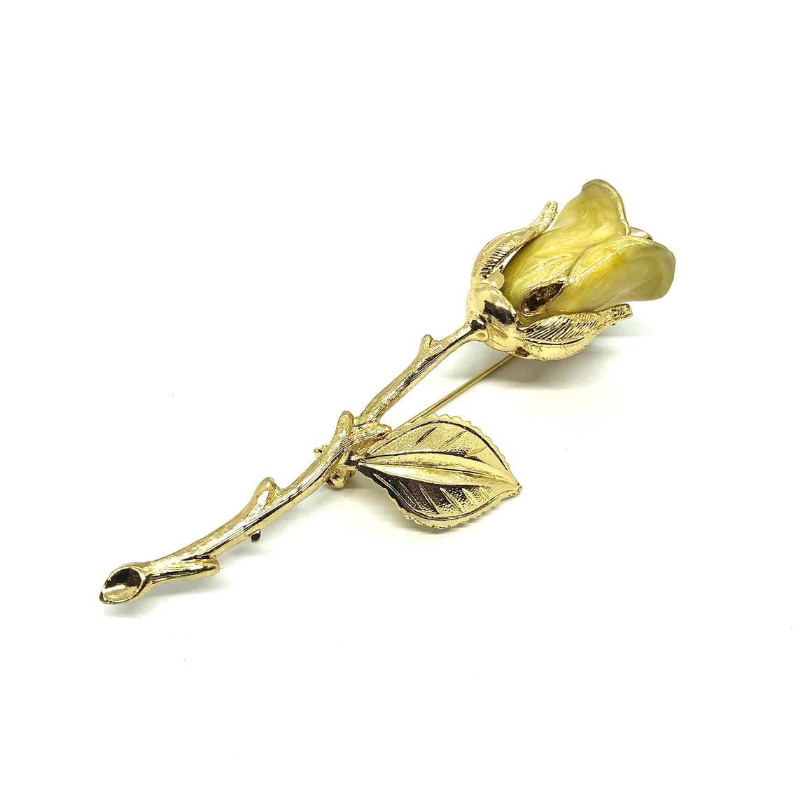 The ROSE Brooch Wedding Brooch Vintage Style Brooch Rose Brooch Yellow ...