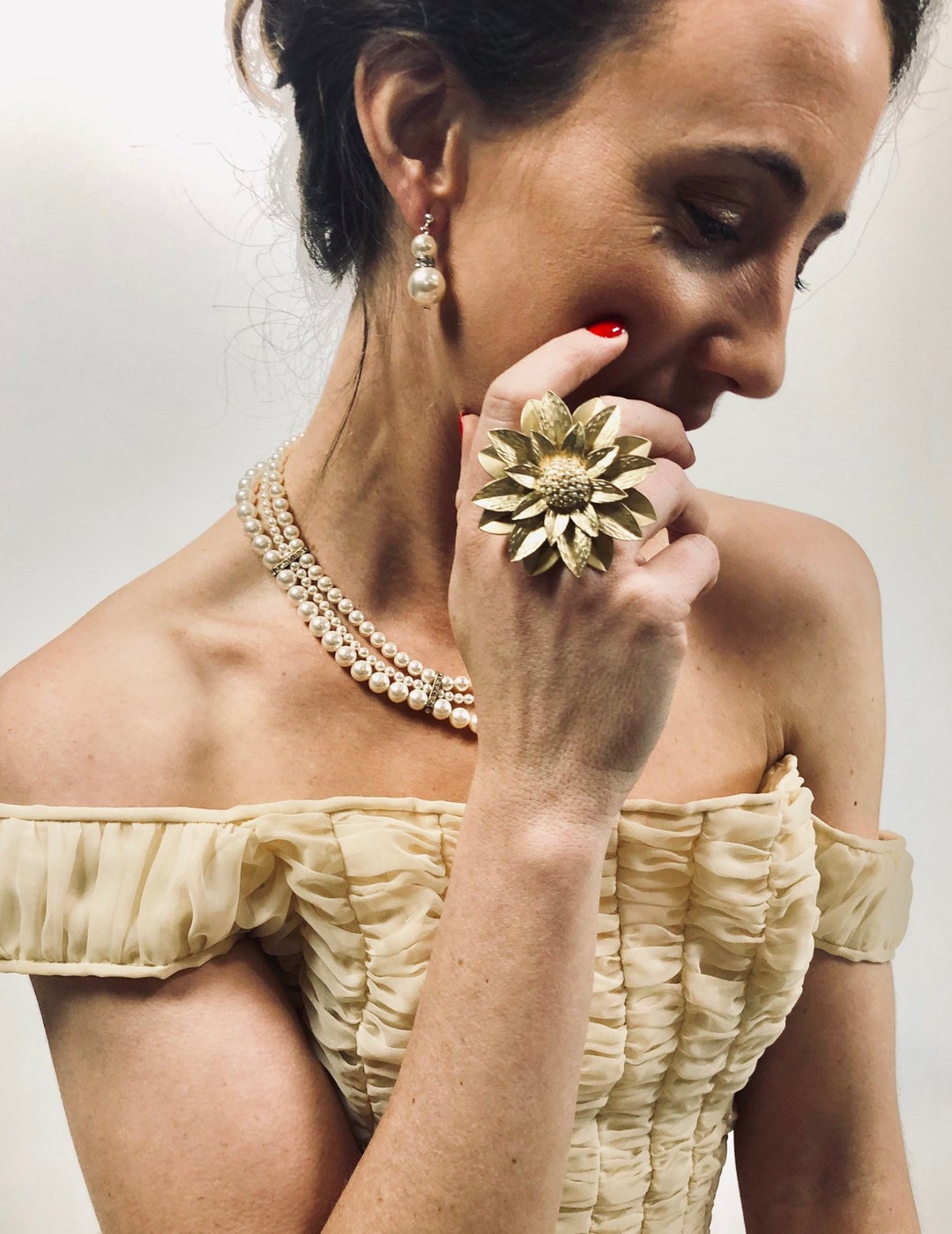 The SIAN Ring Wedding Flower Vintage Style Ring Flower Ring Statement Ring Fashion Ring ...