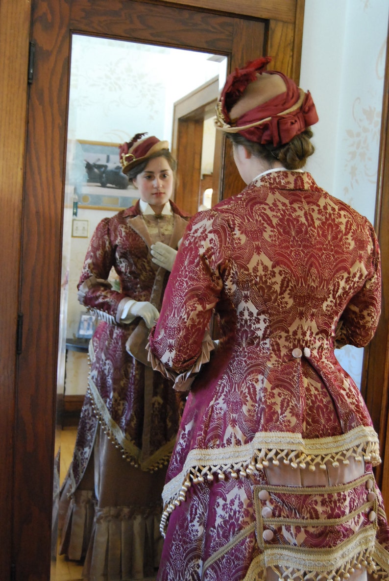 Victorian Gown, Steampunk Walking Dress, Stunning 1880's Couture ...