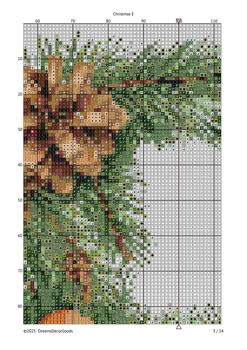 Christmas E Monogram Cross Stitch Pattern (PDF Download) - Etsy