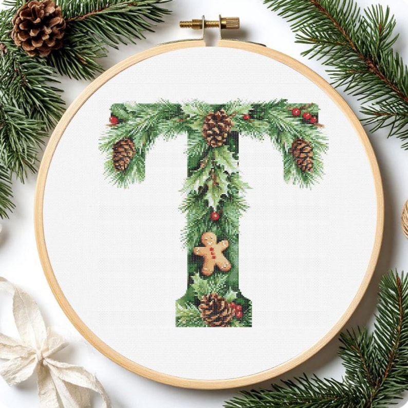 Christmas Alphabet Cross Stitch Pattern: Holiday Monogram (PDF Pattern ...