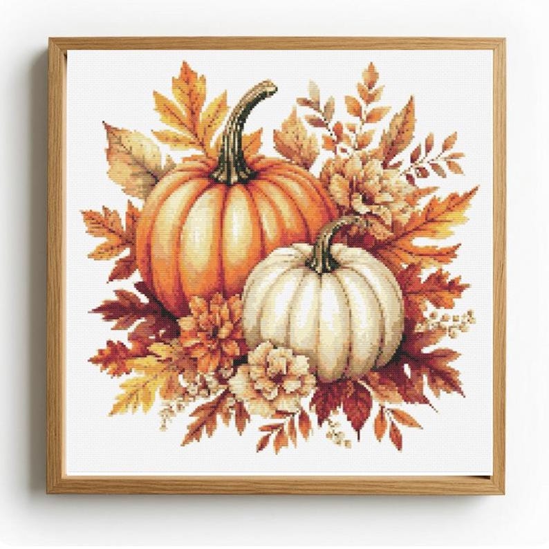 Autumn Pumpkins Cross Stitch Pattern: Fall Decor (PDF Pattern) - Etsy