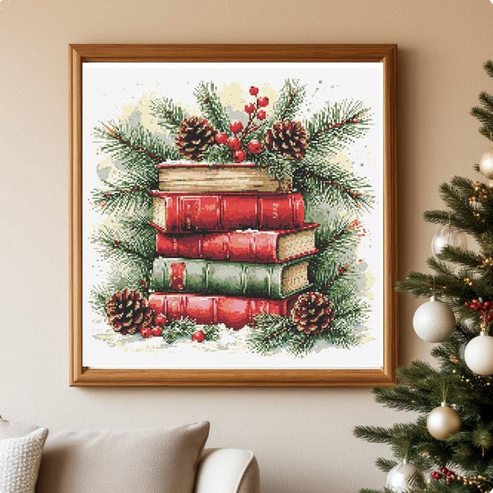 Christmas Books Cross Stitch Pattern: Modern Winter Design (PDF Pattern ...