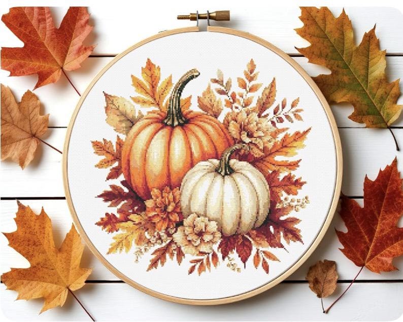 Autumn Pumpkins Cross Stitch Pattern: Fall Decor (PDF Pattern) - Etsy