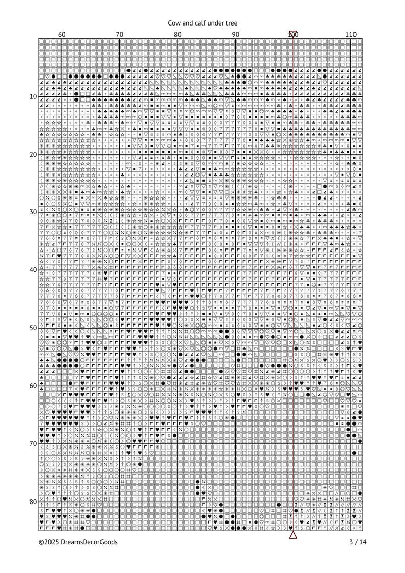 Cow and Calf Cross Stitch Pattern: Moments of Tenderness Under Tree ...