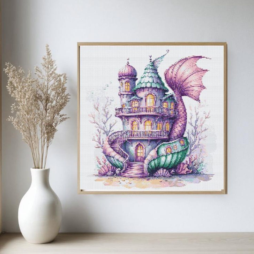 Mermaids House Cross Stitch Pattern: Ocean Castle (PDF Pattern) - Etsy