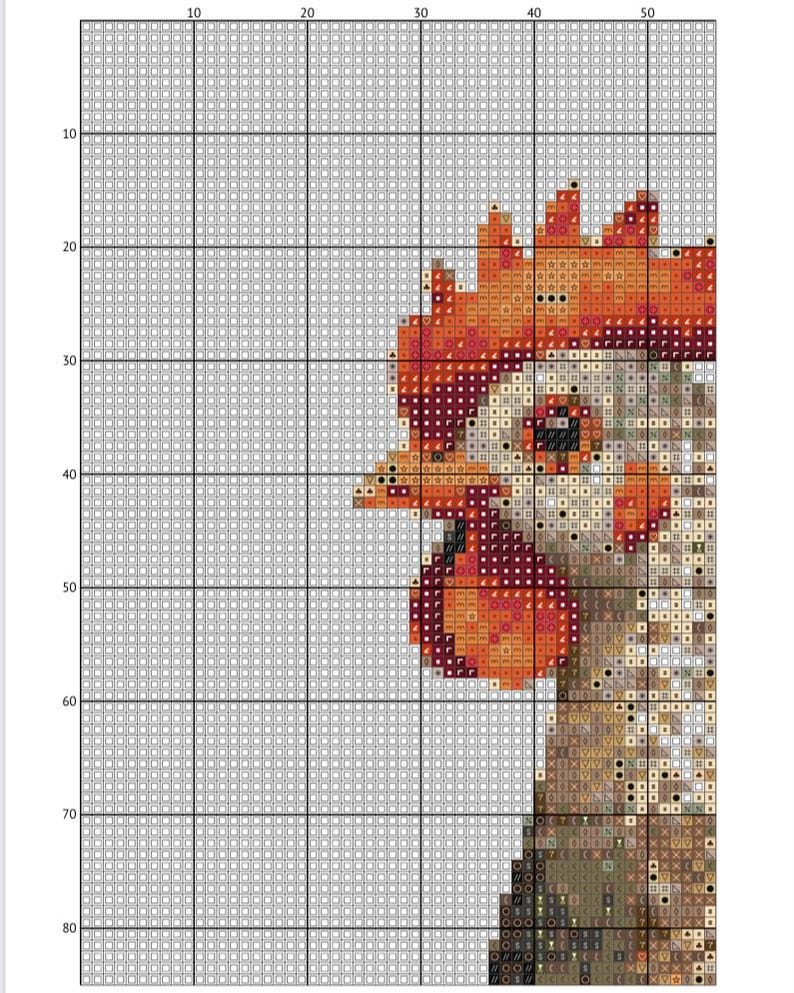Patchwork Chicken Cross Stitch Pattern: Chicken Made of Scraps, Instant ...