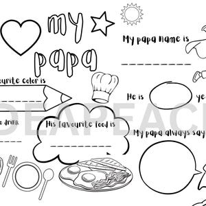 Printable I Love My Mum and I Love My Dad Fill in the Blank Coloring ...