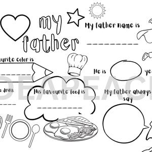 Printable I Love My Mum and I Love My Dad Fill in the Blank Coloring ...